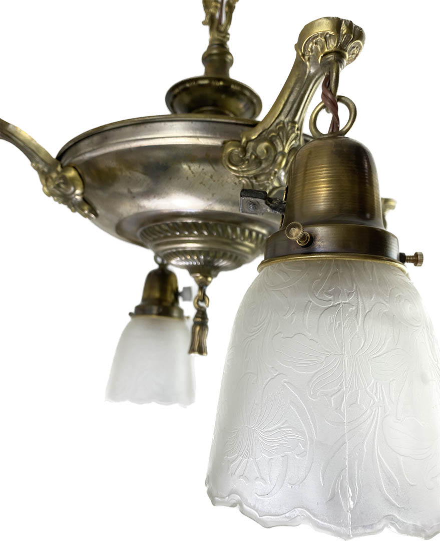 Historic Houseparts, Inc. > Antique Four Arm Wrought Brass Pan Ceiling ...