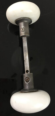 Historic Houseparts, Inc. > Antique White Porcelain Door Knob Pair